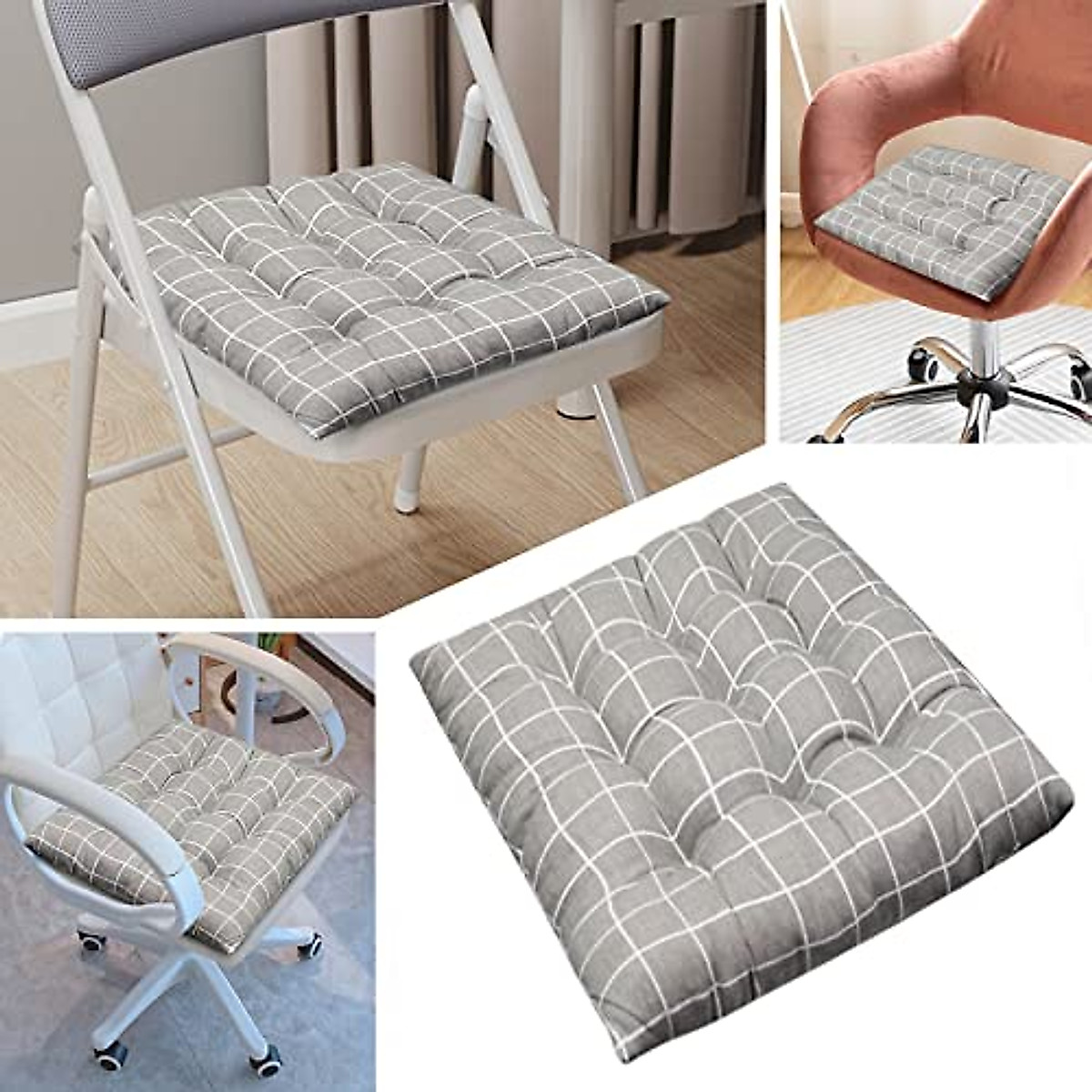 TUNKENCE Chair Pads for Dining Chairs Chair Cushions for Outdoor Furniture Thickened Cotton Linen Cushion Office Chair Cushion Cushion Car Cushion for Kitchen Dining Room Office, 16x16 Inch