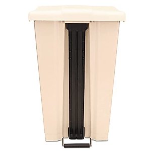 Rubbermaid Commercial Polyethylene 23-Gallon Fire-Safe Step-On Receptacle, Rectangular, Beige