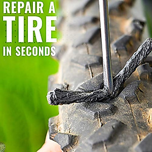 PRO BIKE TOOL Tubeless Bike Tire Repair Kit – for MTB and Road Bicycle Tires – Fix a Puncture or Flat, Fast – Tackle Set Includes Storage Canister, Plugger Tool and Plugs - 5 Bacon and 5 Black Strips