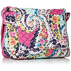 Vera Bradley Women's Cotton Carson Crossbody Purse, Wildflower Paisley, One Size