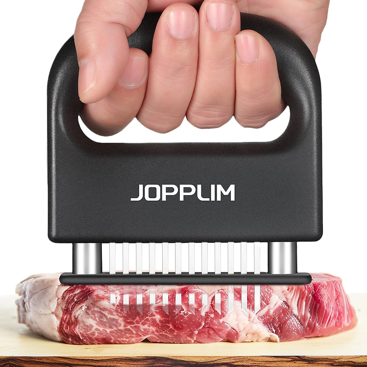 JOPPLIM Meat Tenderizer, With 48 Stainless Steel Ultra Sharp Needle Blades, Meat Poultry Tenderizer, for Tenderizing Beef, Pork, Turkey, Fish, Cooking Tool Best for Tenderizing, Marinade, BBQ