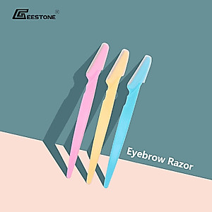 Geestone 30 Pack Eyebrow Razor for Women, Exfoliating Dermaplaning Tool Facial Razor with Safety Precision Cover Face Hair Trimmer Shaper Shaver for Skincare Men Women