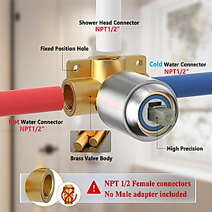 HomGoo Shower Faucet Set with Valve, Shower Faucets Sets Complete（Valve Included) with 6 Inch High-Pressure Rian Shower Head,Brushed Nickel