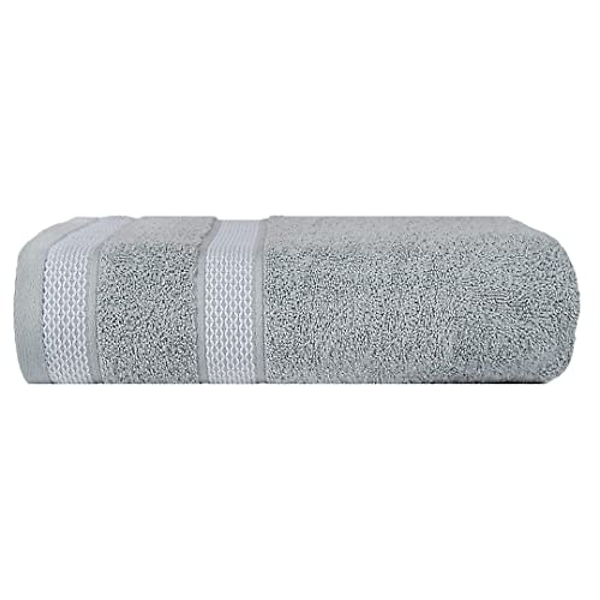 CASA COPENHAGEN Solitaire Designed in Denmark 600 GSM 2 Bath Towels 2 Hand Towels 2 Washcloths, Super Soft Egyptian Cotton 6 Towels Set for Bathroom, Kitchen & Shower - Grey Violet + Navy Blue