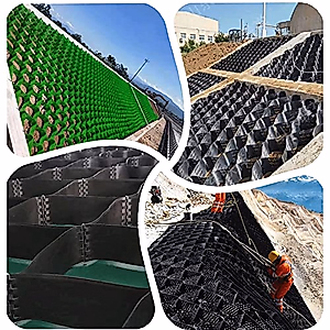 ZMQL Heavy Duty Geo Grid Ground Grid, Gravel Stabilizer Grid for Driving Load, 6.5/10/13/16/19.7 Ft Wide, Garden Path Embankment Reinforcement (Size : 2x6m/6.5x19.7ft)