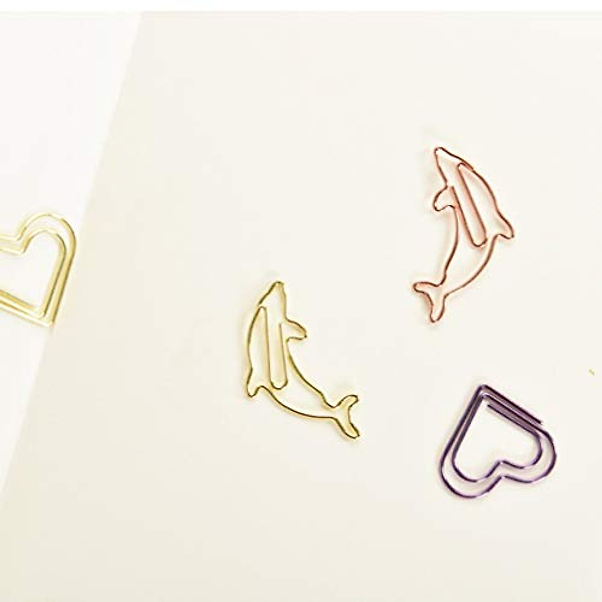 NUOBESTY 20Pcs Love Heart Shaped Paper Clips Holder Metal Note Clips Bookmark Marking Clamp Page Marker Document Organizing Clip for Office School Wedding Decoration Purple