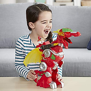 Power Rangers Playskool Heroes Red Ranger & Dragon Thunderzord, 3" Action Figure, 14" Zord, Lights & Sounds, Collectible Toys for Kids Ages 3 & Up