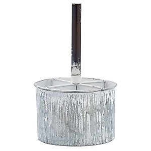 Kitchen Utensil Holder for Countertop with 4 Compartments, Galvanized Flatware Caddy (6 x 11 In)