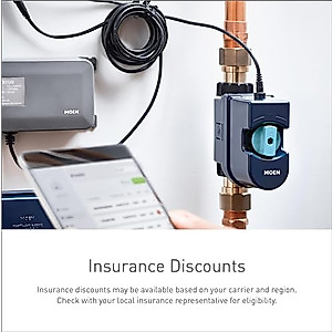 Moen 900-002 Flo Smart Water Monitor and Automatic Shutoff Sensor, Wi-Fi Connected Water Leak Detector for 1-1/4-Inch Diameter Pipe