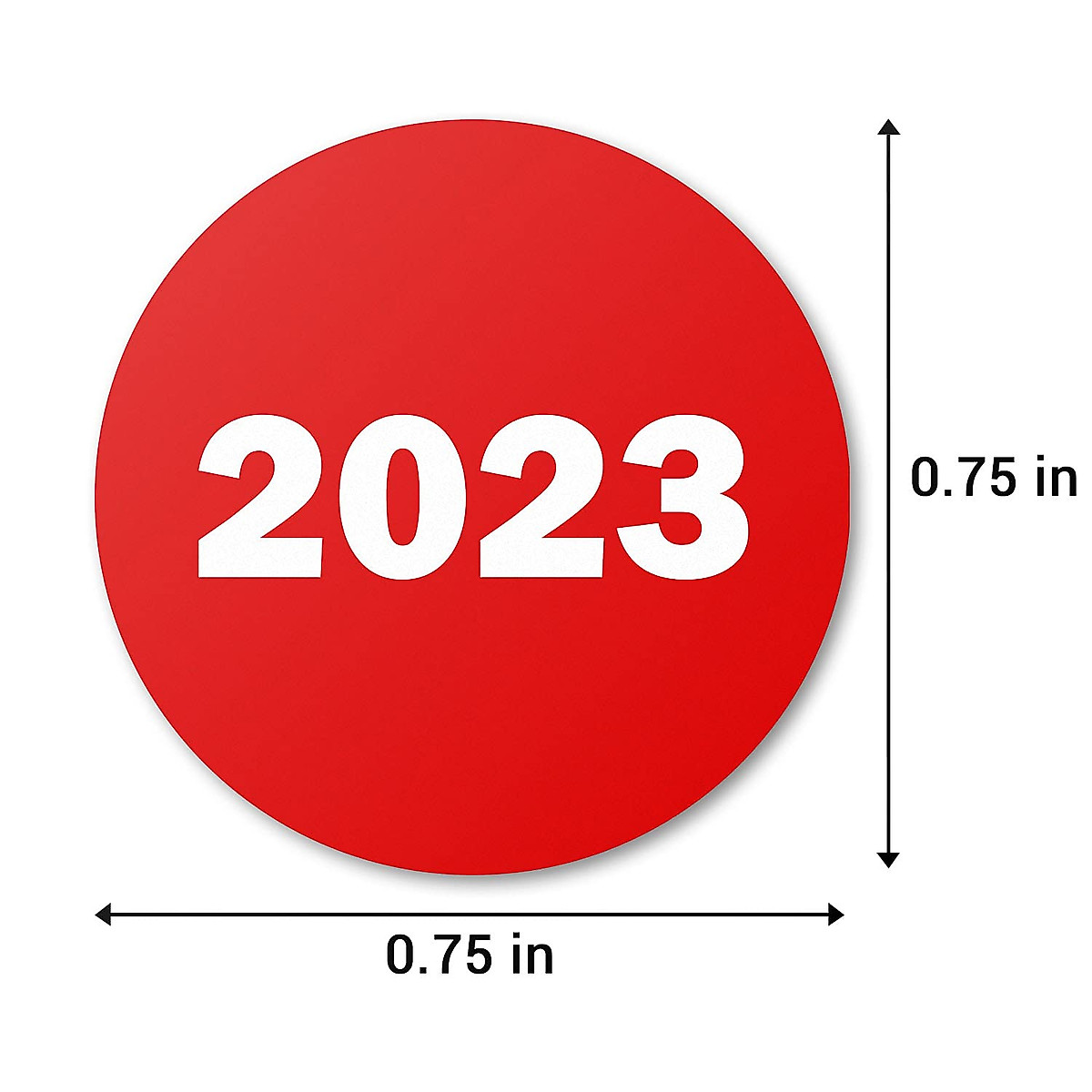 300/Pack, 600 Labels - 2023 Year Stickers – 0.75 Inch Round, Bright Red - Color Coded 2023 Labels / 2023 Year Tabs for Book Keeping, File Folder Organization Labels