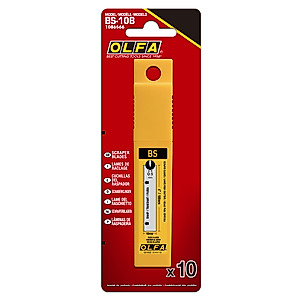 OLFA 1086566 BS-10B Dual-Edge Scraper Blade, 10-Pack