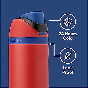 Owala FreeSip Insulated Stainless Steel Water Bottle with Straw, BPA-Free Sports Water Bottle, Great for Travel, 24 Oz, Spiderman