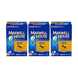 Maxwell House Master Blend Coffee, Light Roast K-Cup Packs, 12 count Box (Pack of 3)