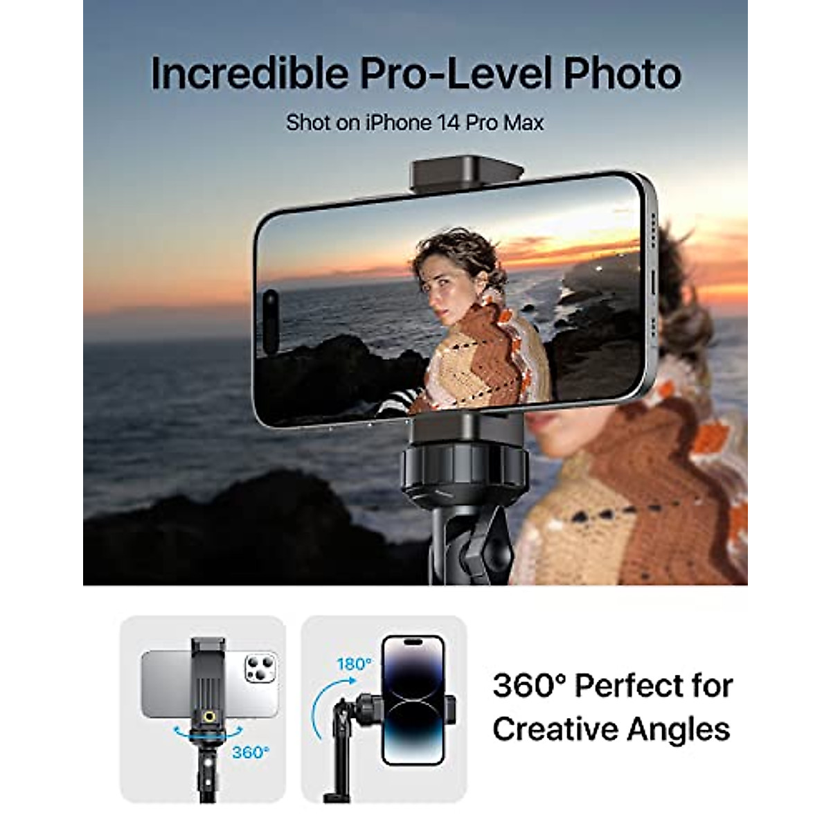 andobil 62'' iPhone Tripod Stand with Remote, Tripod for Samsung Galaxy S23 Ultra, Extendable Cell Phone Stand Lightweight Tripod Fit for iPhone 14 Pro Max, Samsung S22 S21, Android/Camera/GoPro