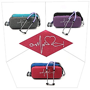 Stethoscope Carrying Case, Mesh Pocket for Nurse Accessories (Rose red)
