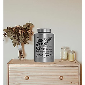 Cremation Urn for Ashes Large Urn for Human Ashes Memory Decorative Funeral Burial Urn Keepsake for Male Female Ashes with Velvet Bag up to 220 lbs Hummingbird Tree of Life Stainless Steel