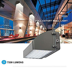 JMKMGL LED Wall Pack Light, 60W Full Cutoff Dusk to Dawn Outdoor Security Lights,5000K 7200lm 200-400W HPS/MH Replacement, Waterproof IP65 Commercial Industrial Lighting ETL DLC Listed 5-year Warranty