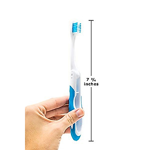 Lingito Travel Toothbrush, On The Go Folding Feature, Medium Bristle Brushes (3 Pack)