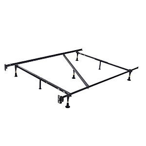 KB Designs – 7 Leg Adjustable Metal Bed Frame with Center Support, Queen/Full/Full XL/Twin/Twin XL Beds, (Glide Legs)