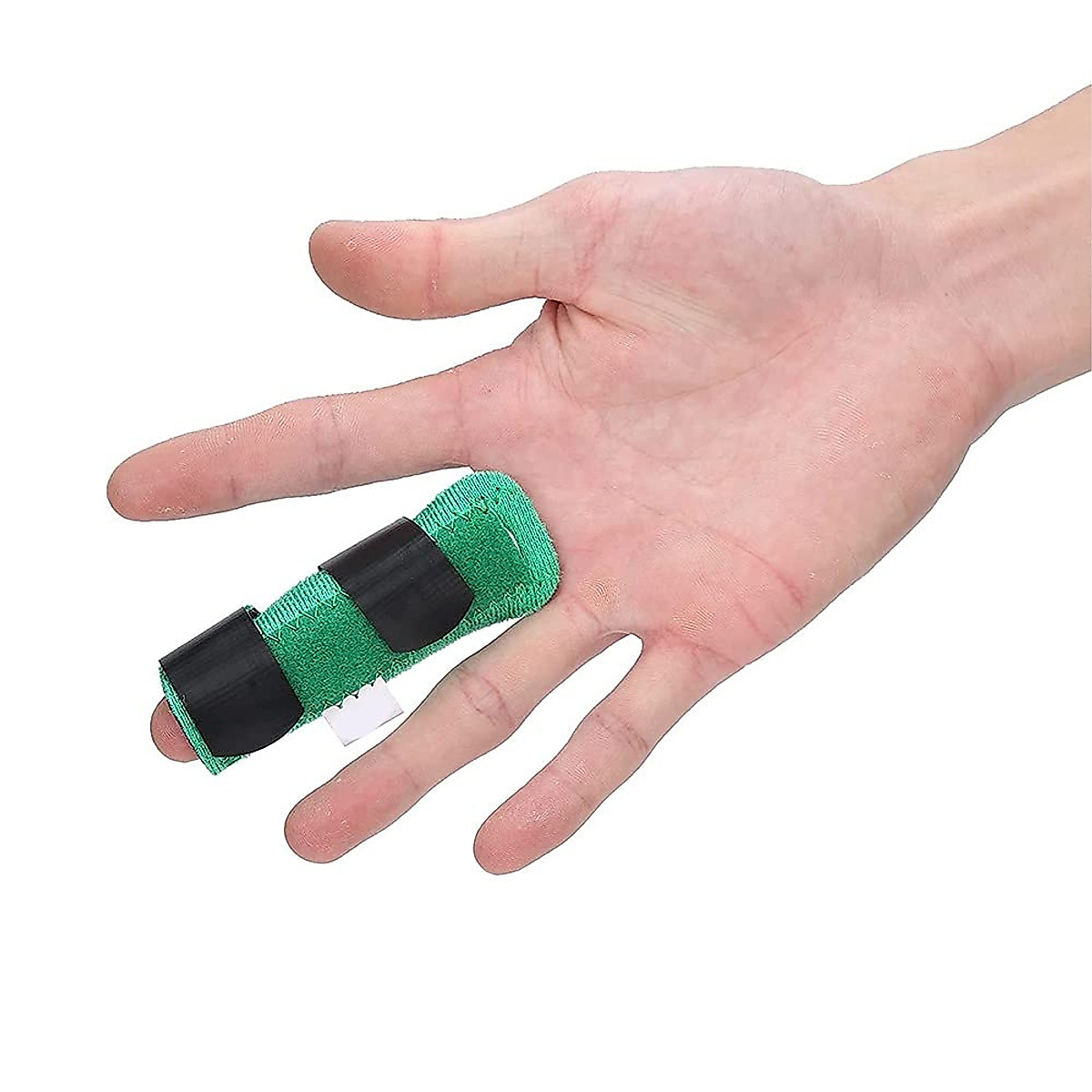 Finger Splints 2 Pcs Adjustable Finger Support Brace Breathable Protector Index Finger Immobilization Sleeve for Mallet Injury Fractured Straightening Pain Relief (Color : Black)
