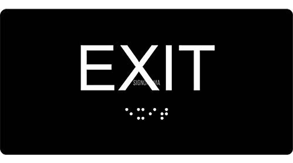 ADA Exit Sign with Braille - Durable & Compliant