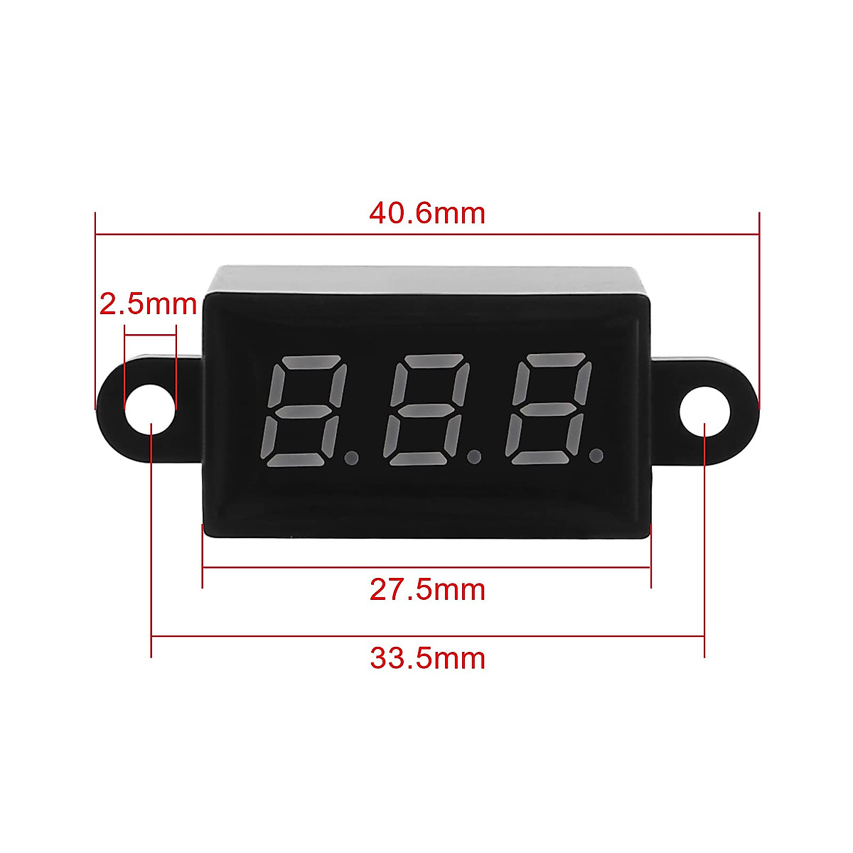 4pcs Mini Digital DC Voltmeter 0.28 Inch Two-Wire DC 3.0V-30V Digital Voltmeter Waterproof Dustproof and Drop Resistant Voltmeter Display Voltage Tester Meter (Red)