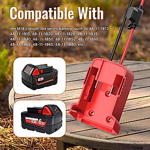 RVBOATPAT Battery Adapter 18V for Milwaukee M18 Power Wheels Adapter with Wire Harness Connector Compatible with Peg-Perego Children's Riding Toys
