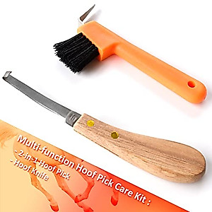 Horse Grooming Kit Blue Tote - 9pcs Horse Care Kit with Multi-Function Brushes & Curry Combs, Sweat Scraper, Hoof Pick, Hoof Knife for Horse Kit Horse Cleaning Tool Set Equine Grooming Portable