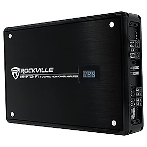 Rockville Krypton F1 1600w Peak / 400w RMS 4 Channel Car Audio Amplifier Bundle RWK42 4 Gauge Installation Wire Kit (2) RCA's
