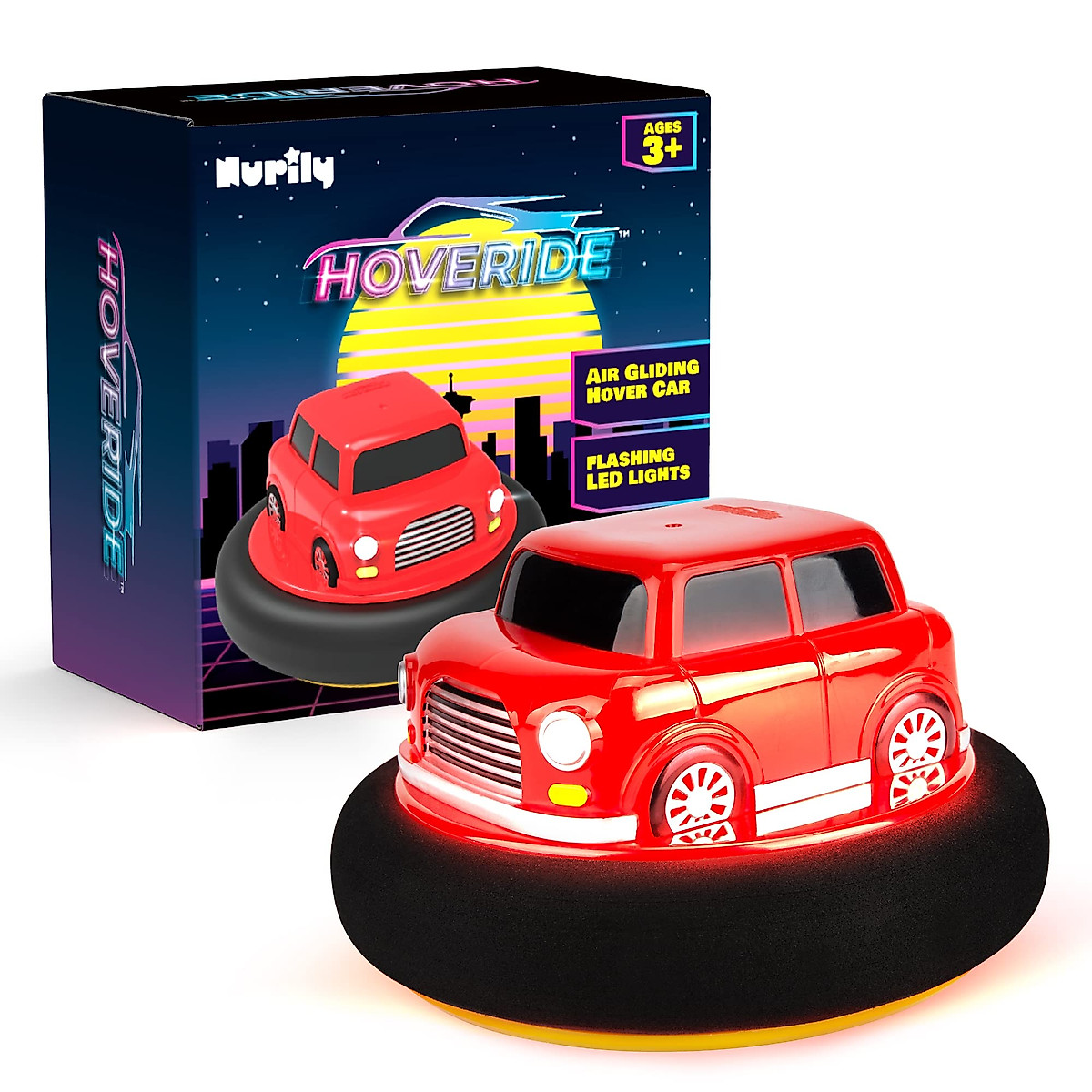 Nurily Air Gliding Toy Car for Boys - Red Cars Indoor Toys for Toddlers and Kids Ages 3 4 5 6 Year Old Boys, Unique Patented Design, Birthday Boy Gifts, Party Gift Ideas