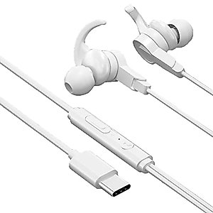 OCUhome Earbuds, Earbud Headphones with Microphone, Universal 3.5mm /Type-C Wired Earphone in-Ear Stereo Sound Sport Headset with Mic for Various Mobile Phones White A