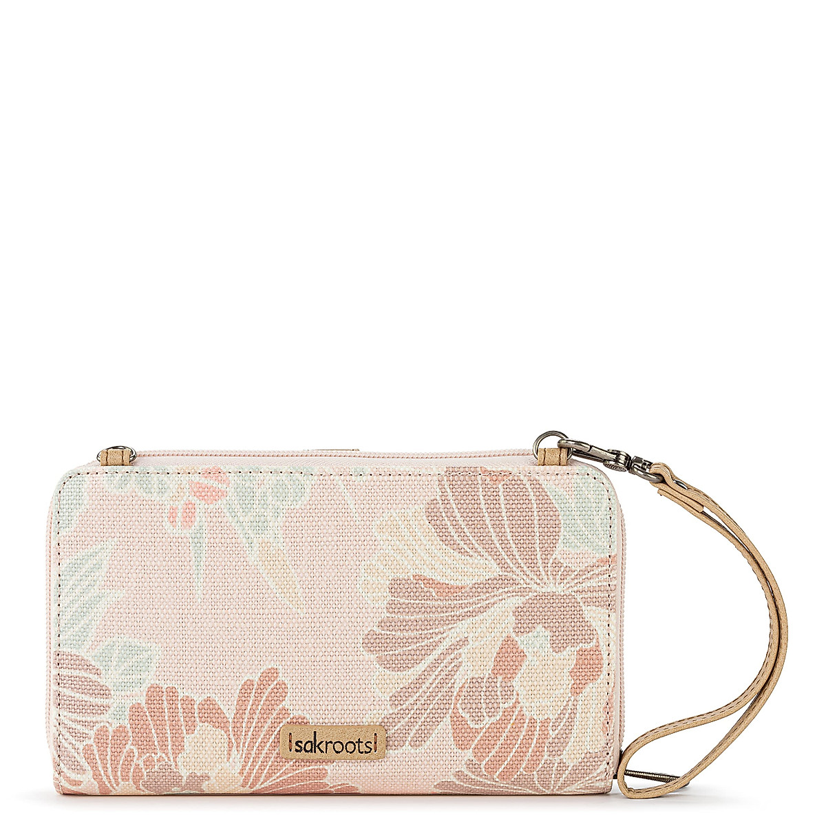 Sakroots Large Smartphone Crossbody, Petal Pink Flower Blossom