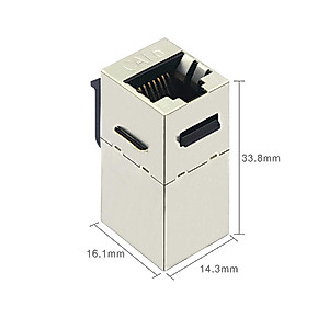 VCE RJ45 Cat6 Shielded in-line Coupler 25-Pack, Cat 6 Female to Female Keystone Jack 8P8C Cat5e Modular Connector with Keystone Latch