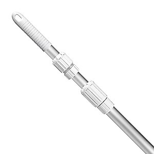 Poolmaster 21306 15 Foot Telescopic, Adjustable and Compact Aluminum Pole for Swimming Pool Cleaning, Commercial Collection, Silver