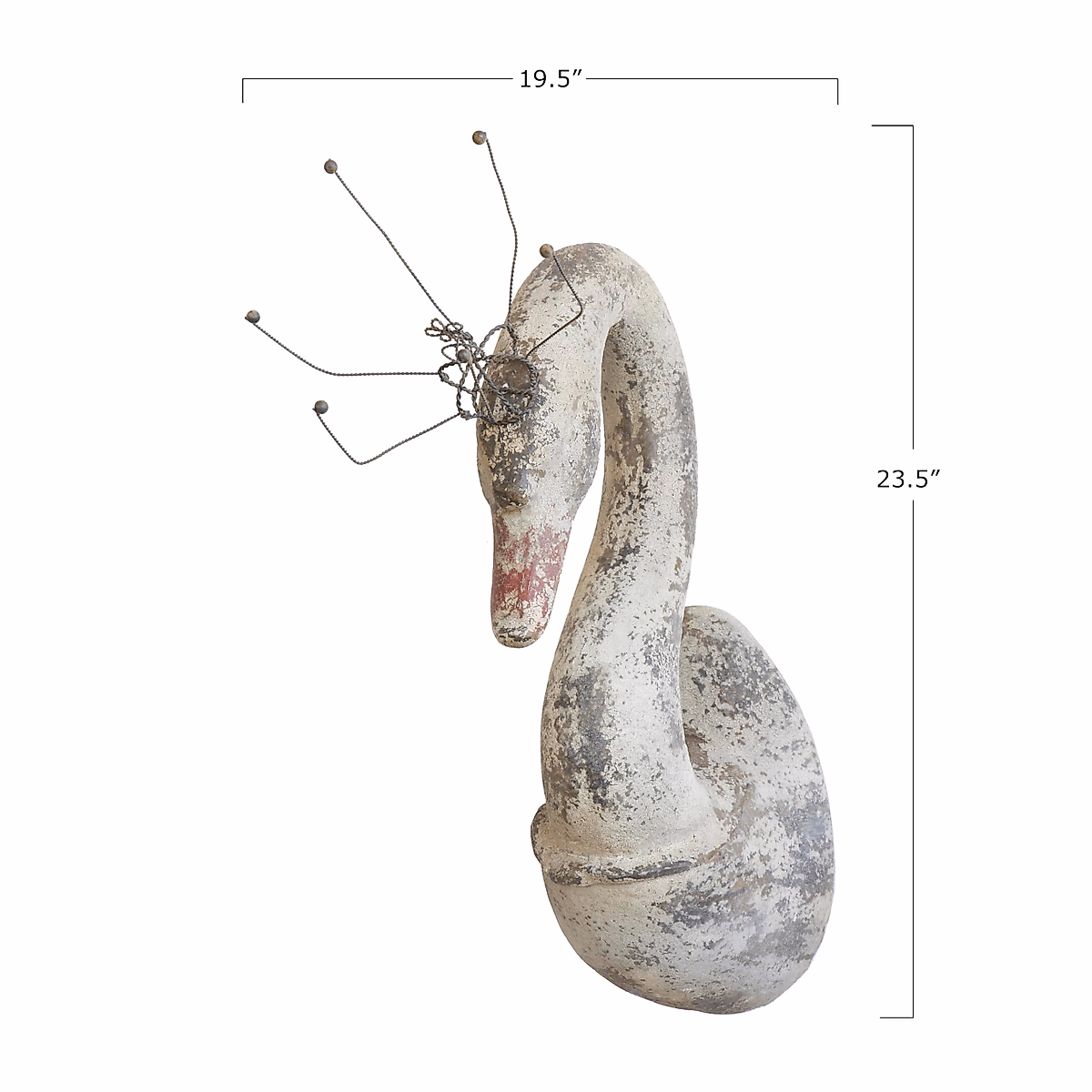 Creative Co-Op Magnesia Swan Wall Décor with Metal Crown