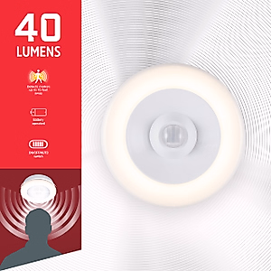 Energizer Motion Activated LED Puck Lights, 6 Pack, Battery Powered, Wireless Lights, Under Cabinet Lighting, Stick On Lights, Perfect for Kitchen Under Cabinet, Hallways, Closets, and More, 59325-T1