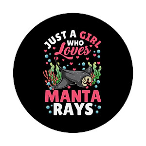 Just a Girl Who Loves Manta Rays Marine Biologist Manta Ray PopSockets Swappable PopGrip
