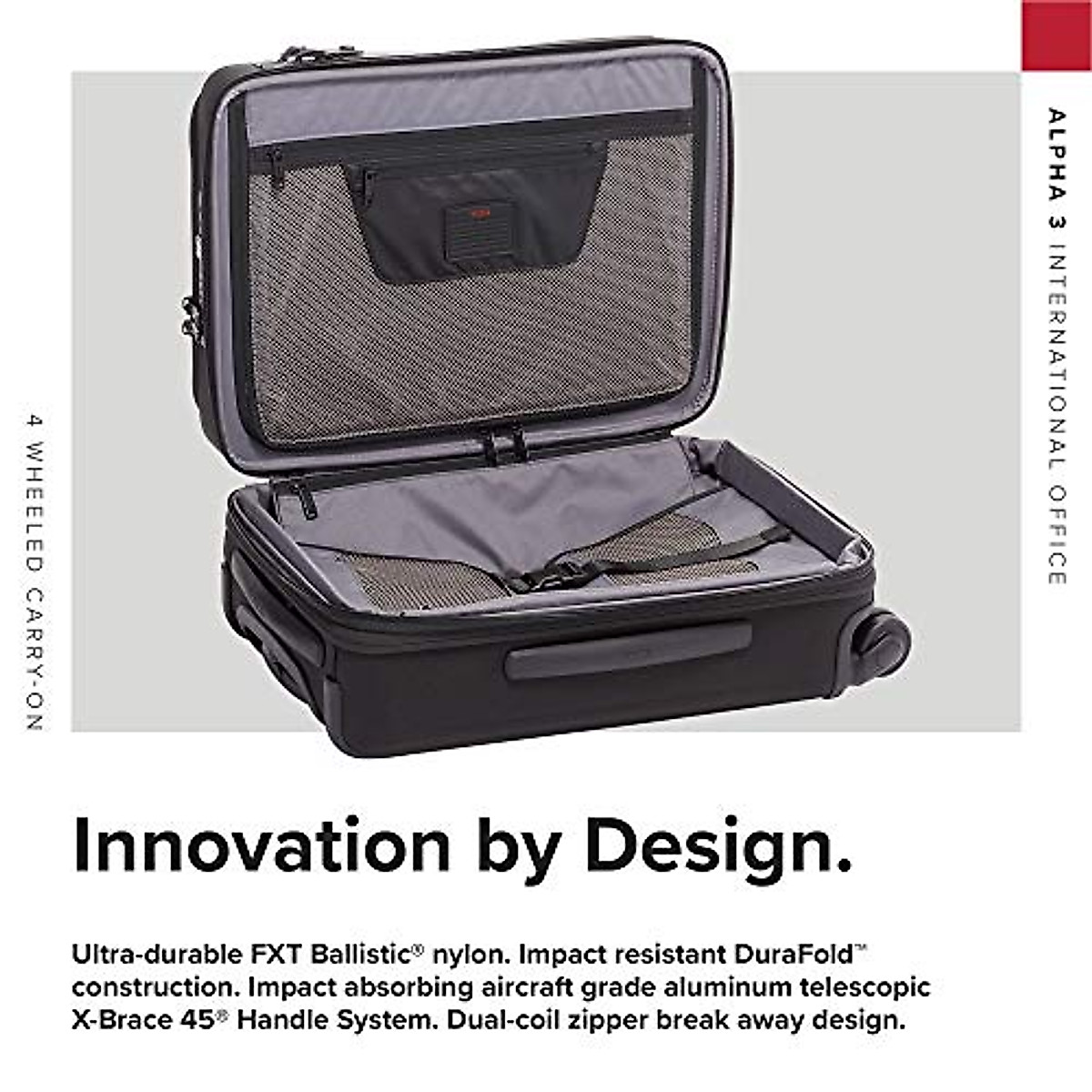 TUMI Alpha 3 International Office 4 Wheeled Carry-On Black One Size