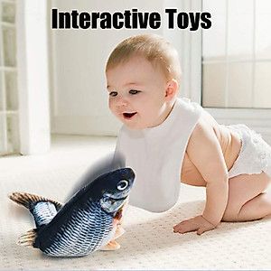 QIAONIUNIU Electric Moving Fish Interactive Plush Toys