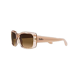 Ray-Ban Women's RB4389 Square Sunglasses, Transparent Brown/Brown Gradient Polarized, 55 mm