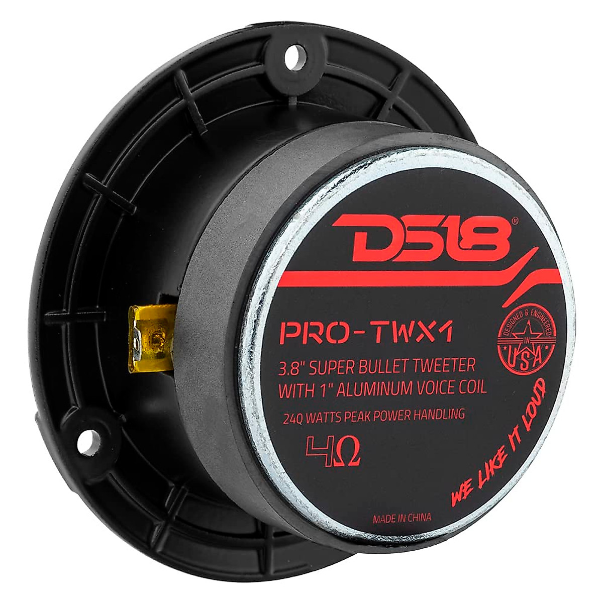 DS18 PRO-TWX1 Super Tweeter in Silver - 1", Aluminum Frame and Diaphragm, 240W Max, 4 Ohms, Built in Crossover - PRO Tweeters are The Best in The Pro Audio and Voceteo Market (Pair) - Silver