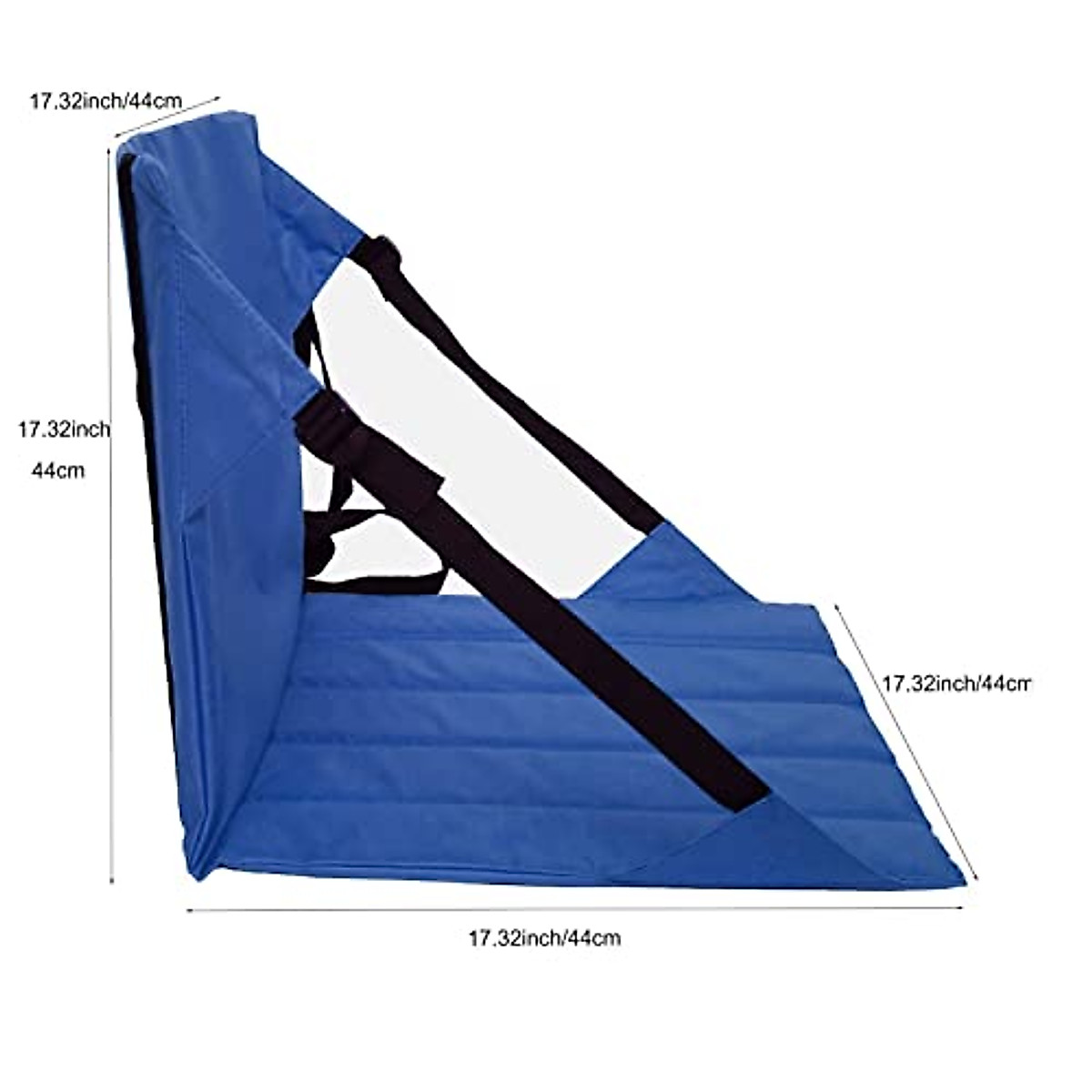 Okuyonic Folding Bleacher Cushion, Portable Oxford Cloth Folding Stadium Seat Lightweight Pearl Cotton for Lawn(Blue)