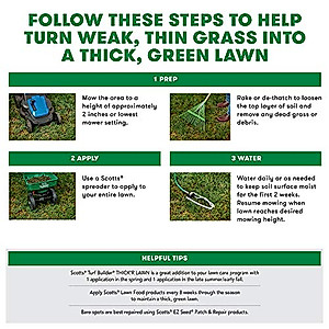 Scotts Turf Builder Thick'R Lawn Grass Seed, Fertilizer and Soil Improver Tall Fescue Mix, 40 lbs.