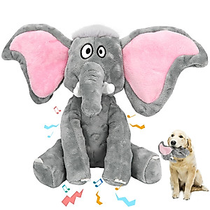Letsmeet Plush Large Dog Toys with Squeaker and Crinkle Paper, Interactive Puppy Chew and Teeth Cleaning Toy, Pet Toys for Small, Medium and Large Dogs