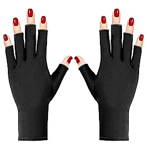 Pimoys Anti UV Gloves for Nail Lamp Light UPF50+ Manicure Gloves UV Protection Gloves Fingerless UV Light Gloves for Gel Nail Lamp Hand UV Protection Gloves