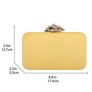 Fawziya Crystal Rose Cocktail Purses For Women Velvet Clutch-Yellow