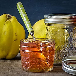 Waymind Set of 40 4oz Glass Jars With Silver Lids,Mason Jars,Glass Jars with lids,Ideal for Honey,Jam,Baby Foods,Wedding Favor