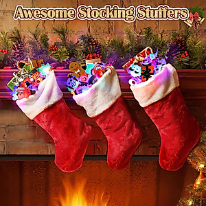 3D Nucifer 50 Pcs Christmas Light Up Rings Christmas Party Favors for Kids Adults Christmas Party Toy Stocking Stuffer LED Flashing Rings Glow in the Dark Christmas Toys for Boys Girls Christmas Gifts