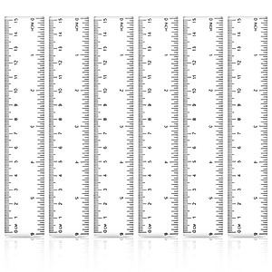 6Pcs 6 inch Ruler Clear Plastic Ruler Plastic Ruler Drafting Tools, Straight Shatterproof Rulers Transparent Rulers for Office Supply Ruler (Clear)