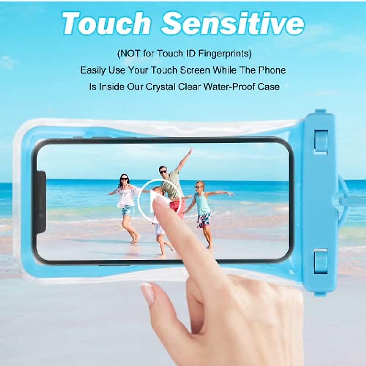 UrbanX Universal Waterproof Phone Pouch Cellphone Dry Bag Case Designed for Google Pixel 6 for All Other Smartphones Up to 7" - Blue